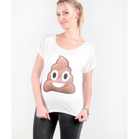Rue21 | Tops | Nwt Funny Top Poop Emoji Shirt Poo Emoticon Tshirt ...